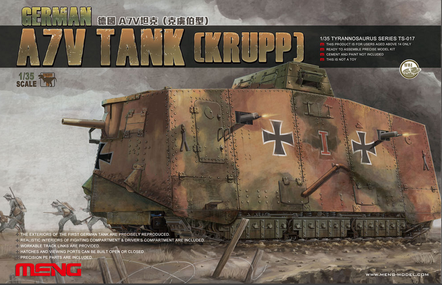 MENTS017 Meng 1/35 German A7V Tank(Krupp) – The Hobby Centre
